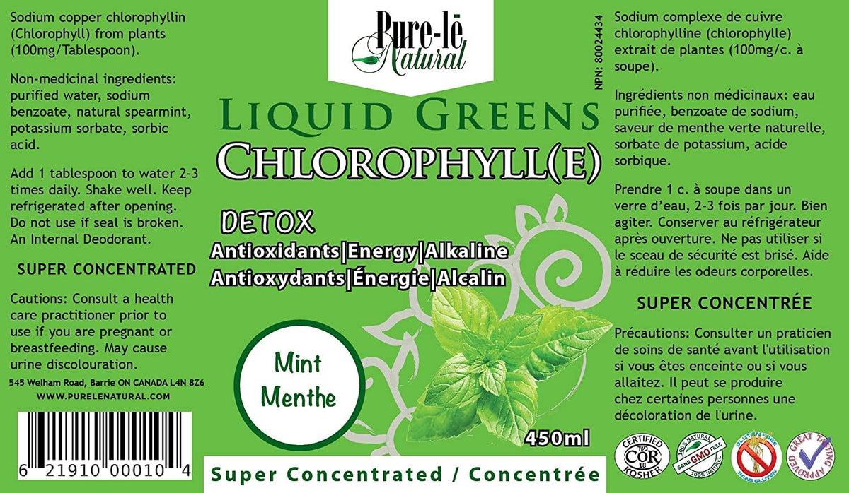 Pure-Le Chlorophyll Mint 450ML – One Stop Natural