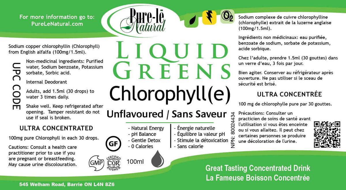Pure-Le Chlorophyll Unflavored 450ML – One Stop Natural