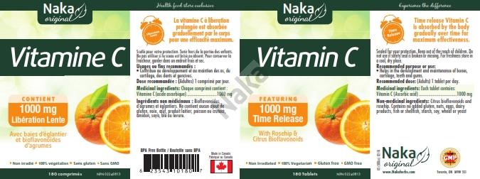 Naka Vitamin C Time Release Vitamin C 1000mg 180 Tablets – One Stop Natural